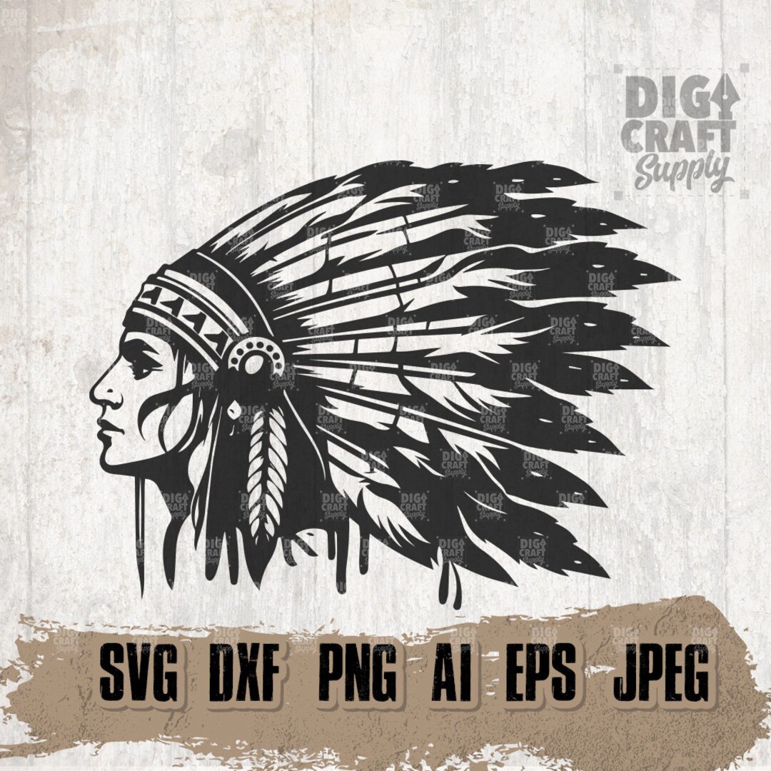 Native American Girl Svg, Indian Woman Cutfile, Ancient America Clipart ...