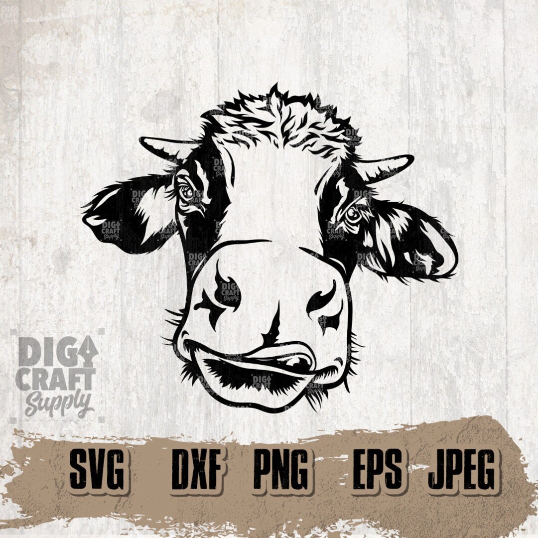 Farm Cow - Digital Download, Cow Svg, Farm Cow Svg, Cow Stencil, Cow ...