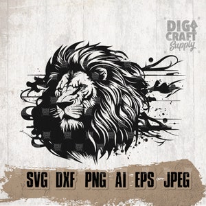 Lion Head Svg, Jungle King Cutfile, Wild Animal Clipart, Wilderness ...