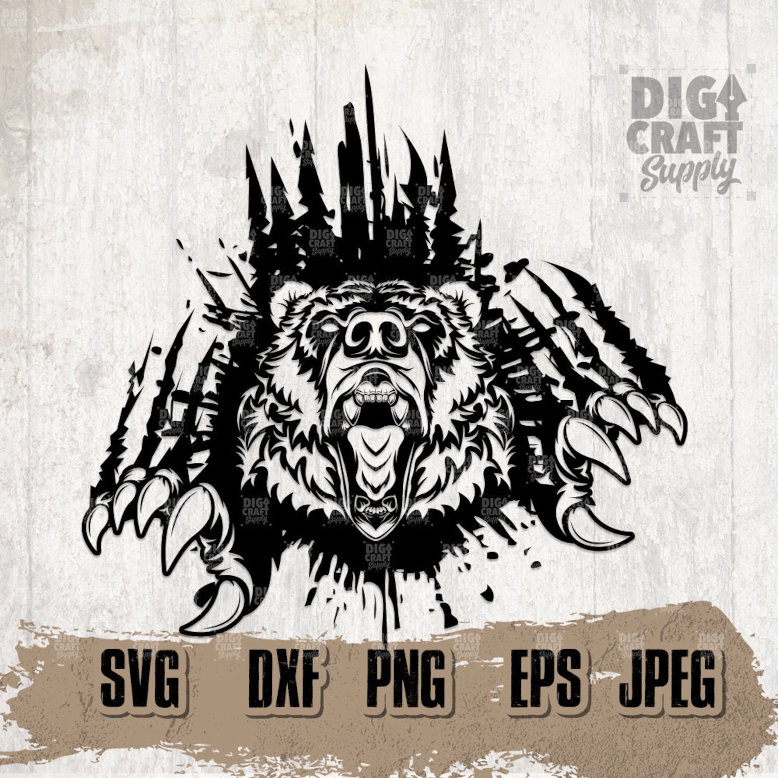 Angry Bear Svg Bear Claw Svg Wild Bear Svg Bear Clipart - Etsy