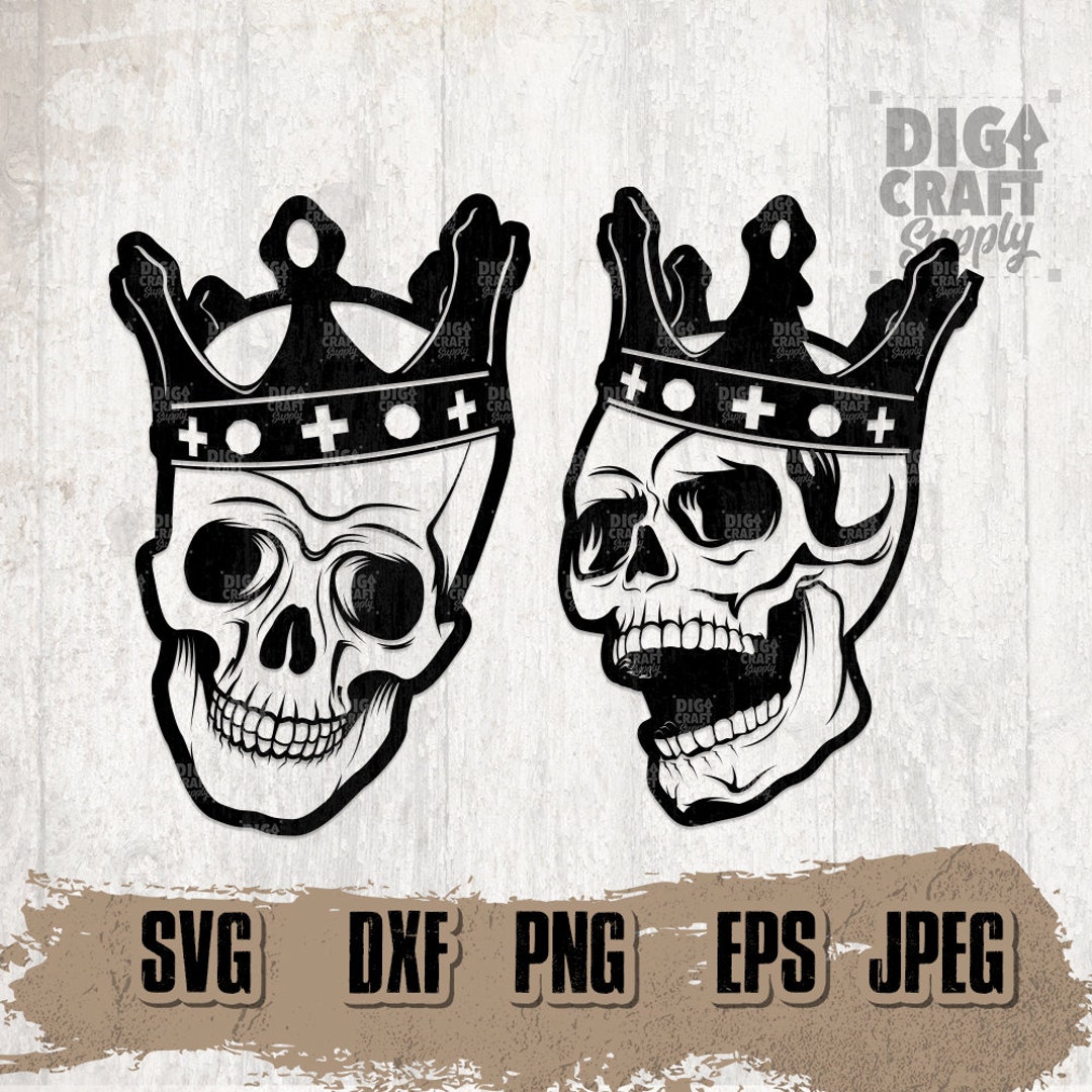 2 Kings Svg, King Clipart, King Skull Svg, Skull Cutfile, King Cutfile ...