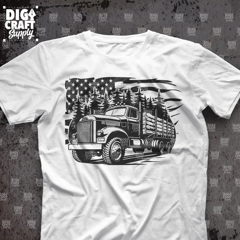 US Logging Truck Svg Woodman Dad Clipart Logger Dad Shirt - Etsy