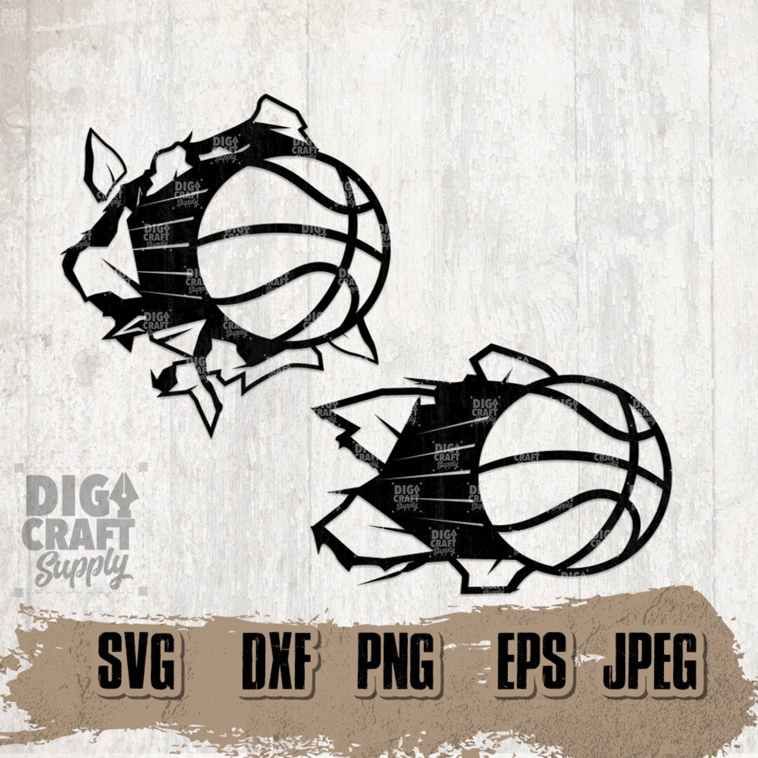 Basketball Smash Wall Svg, Basketball Svg, Basketball Clipart ...