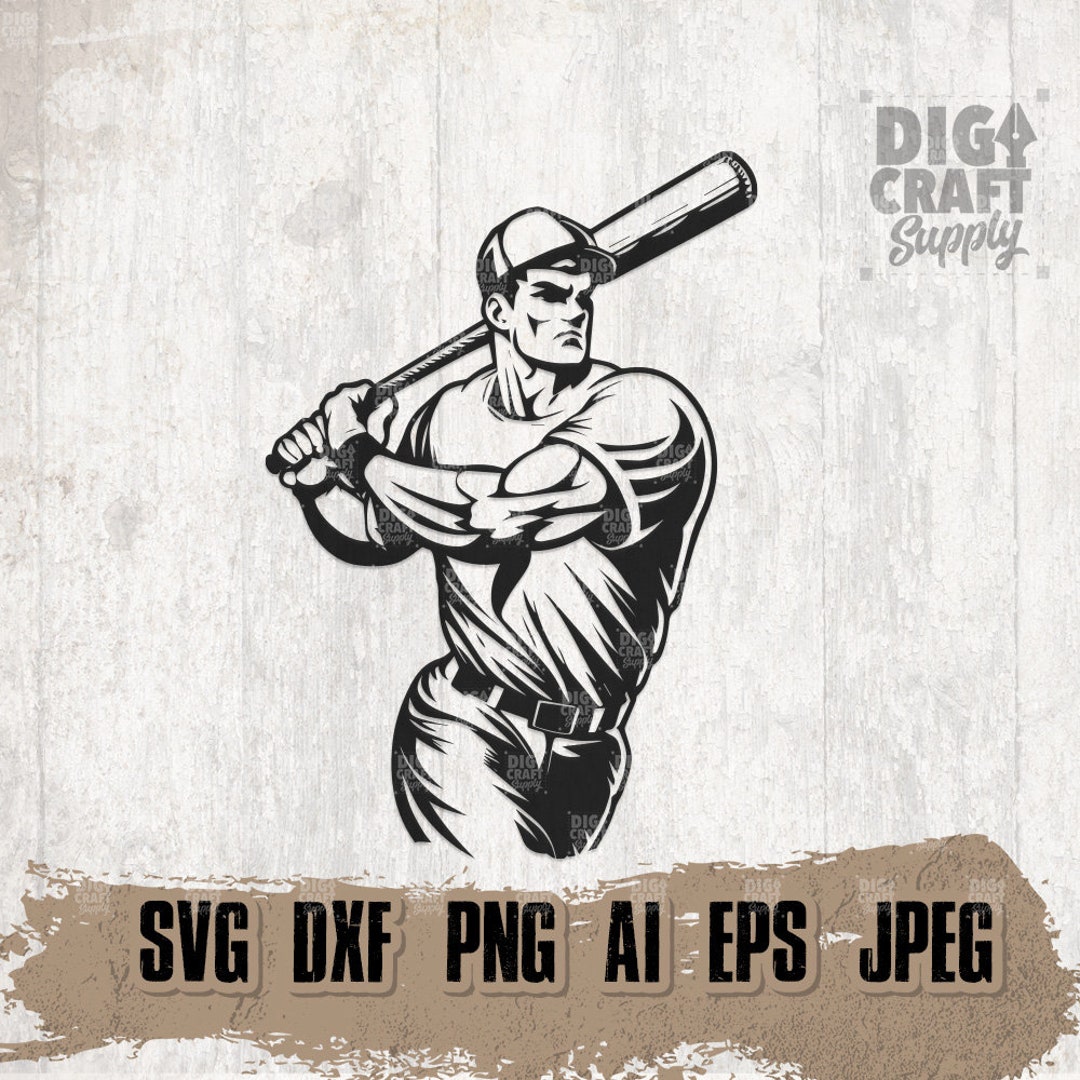 Baseball Player Svg, Batter Swing Png, Pitcher Clipart, Baseman Cutfile ...