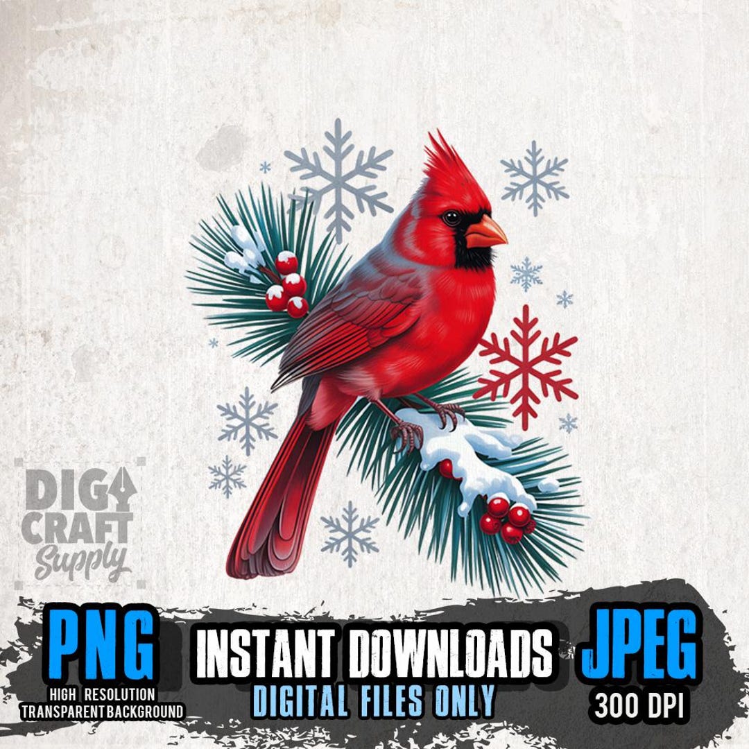 Cardinal Bird Png | Red Cardinal Clipart | Festive Bird Stencil ...