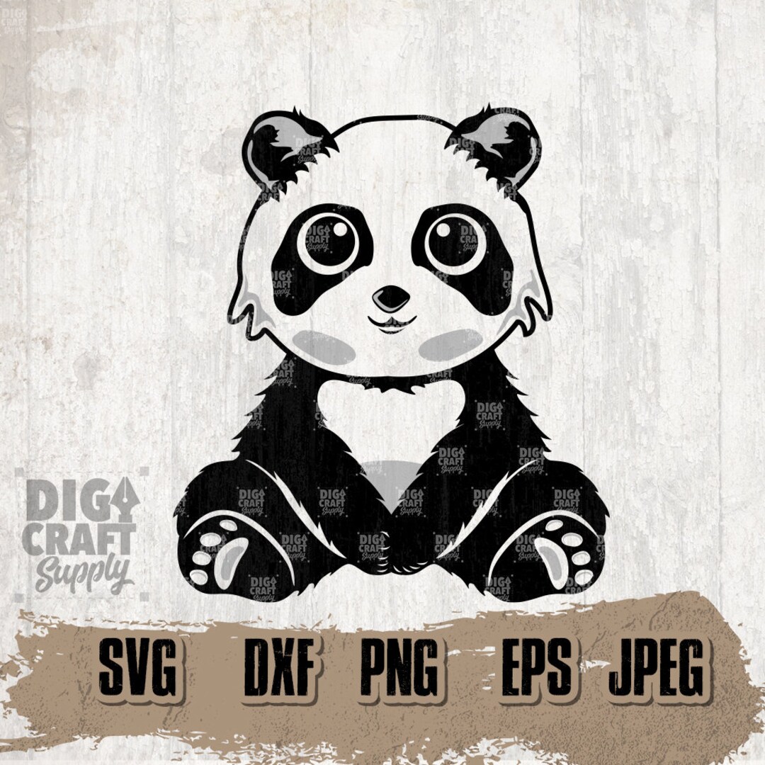 Cute Panda Svg, Panda Digital Download, Panda Cipart, Panda Cutfile ...