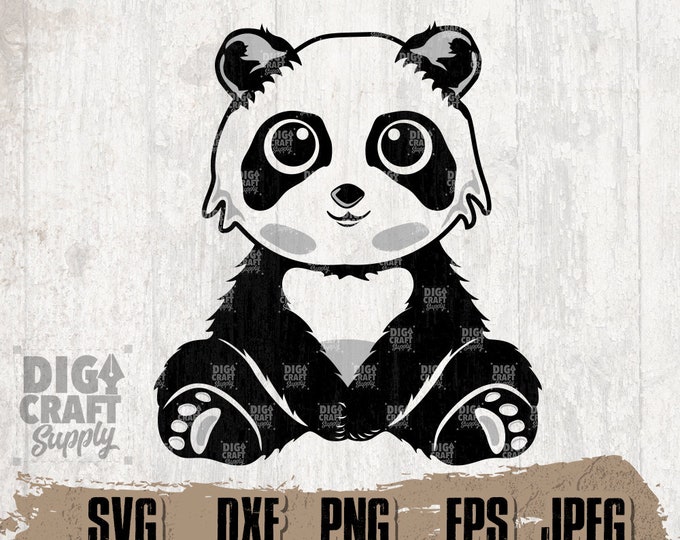 Panda Svg, Panda Vector, Cute Panda Svg, Panda Clipart, Cute Panda Svg ...
