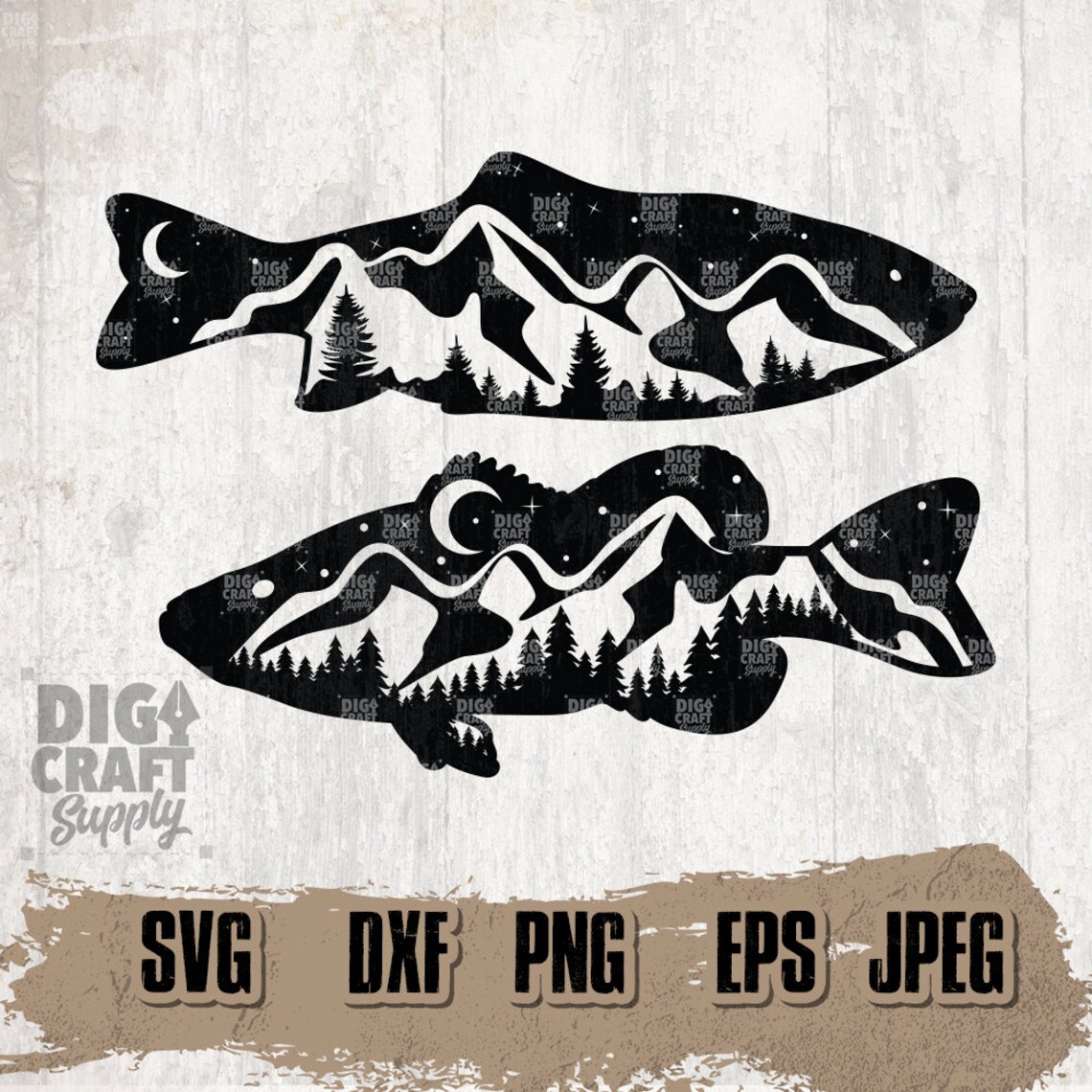 Outdoor Scene Fish Svg, Fish Clipart, Fish Png, Fish Cutfile, Outdoor ...