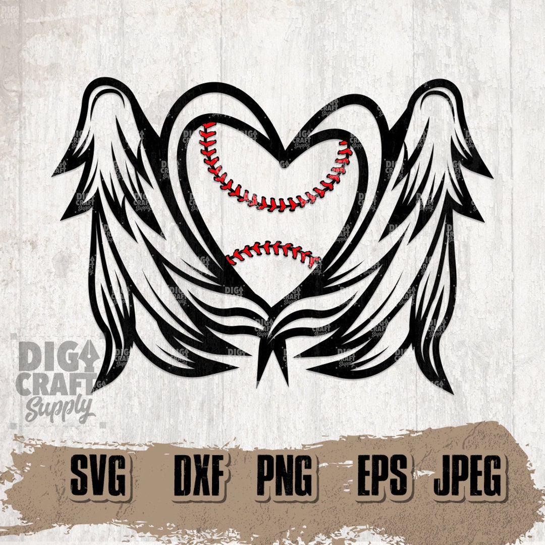Baseball Wings Svg, Baseball Clipart, Baseball Cutfile, Baseball Wings ...