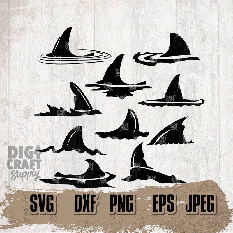 Shark Fin Svg - Etsy