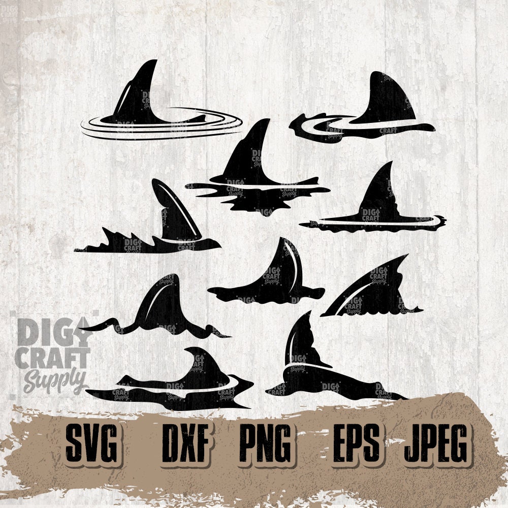 10 Shark Fin Bundle Svg, Shark Fins Svg, Bundle Svg, Shark Clipart ...
