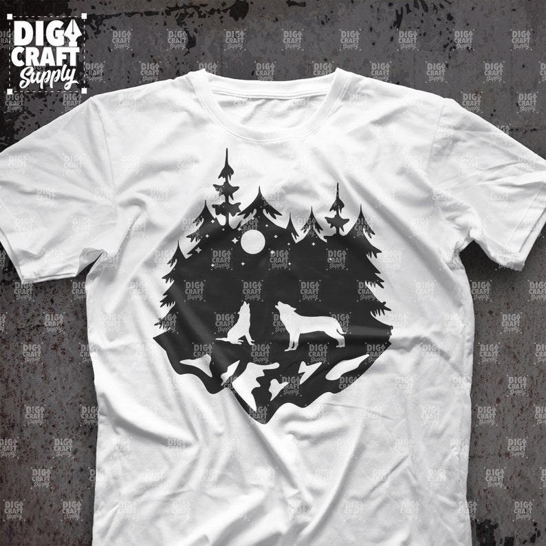 Wolf Scene Howling Svg Wolf Svg Howling Wolf Svg Outdoor | Etsy