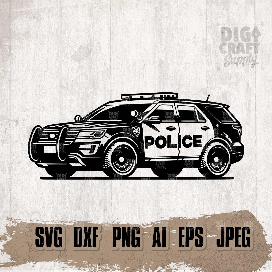 Police Car Svg | Emergency Clipart | Enforcement Stencil | Patrol Car ...