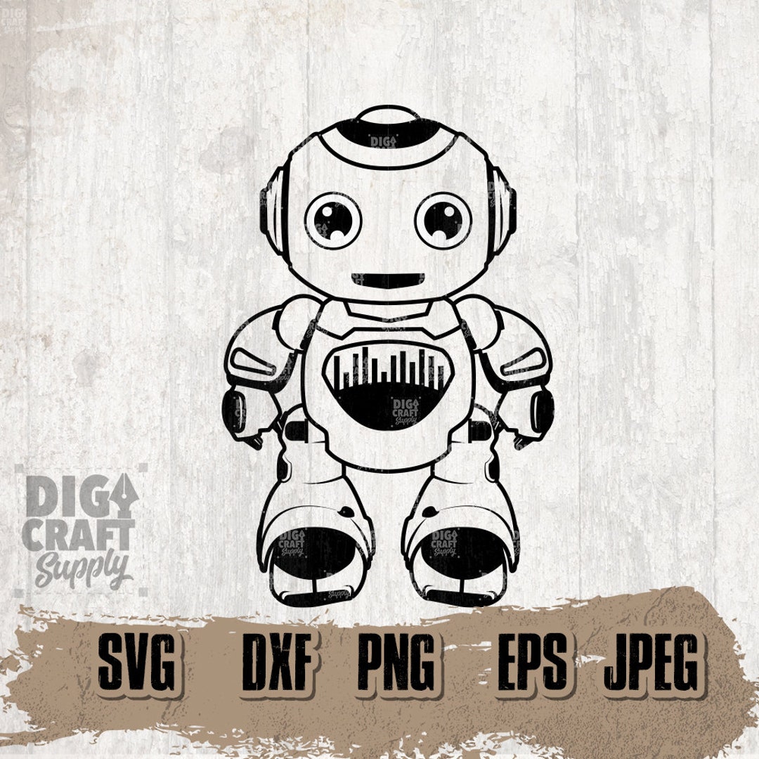 Robot Svg, Robot Toy Svg, Robot Clipart, Robot Cutting File, Robot ...