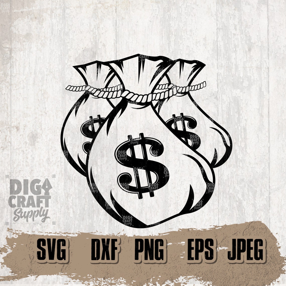 Money Bag Digital Downloads Money Bag Svg Money Svg Dollar | Etsy