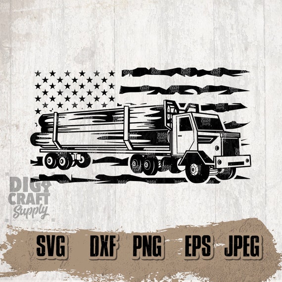 US Logging truck Digital Files US Logging Truck Svg Log | Etsy