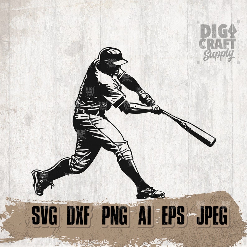 Baseball Player Svg Sports Dad Gift Idea Batter Son Dxf - Etsy