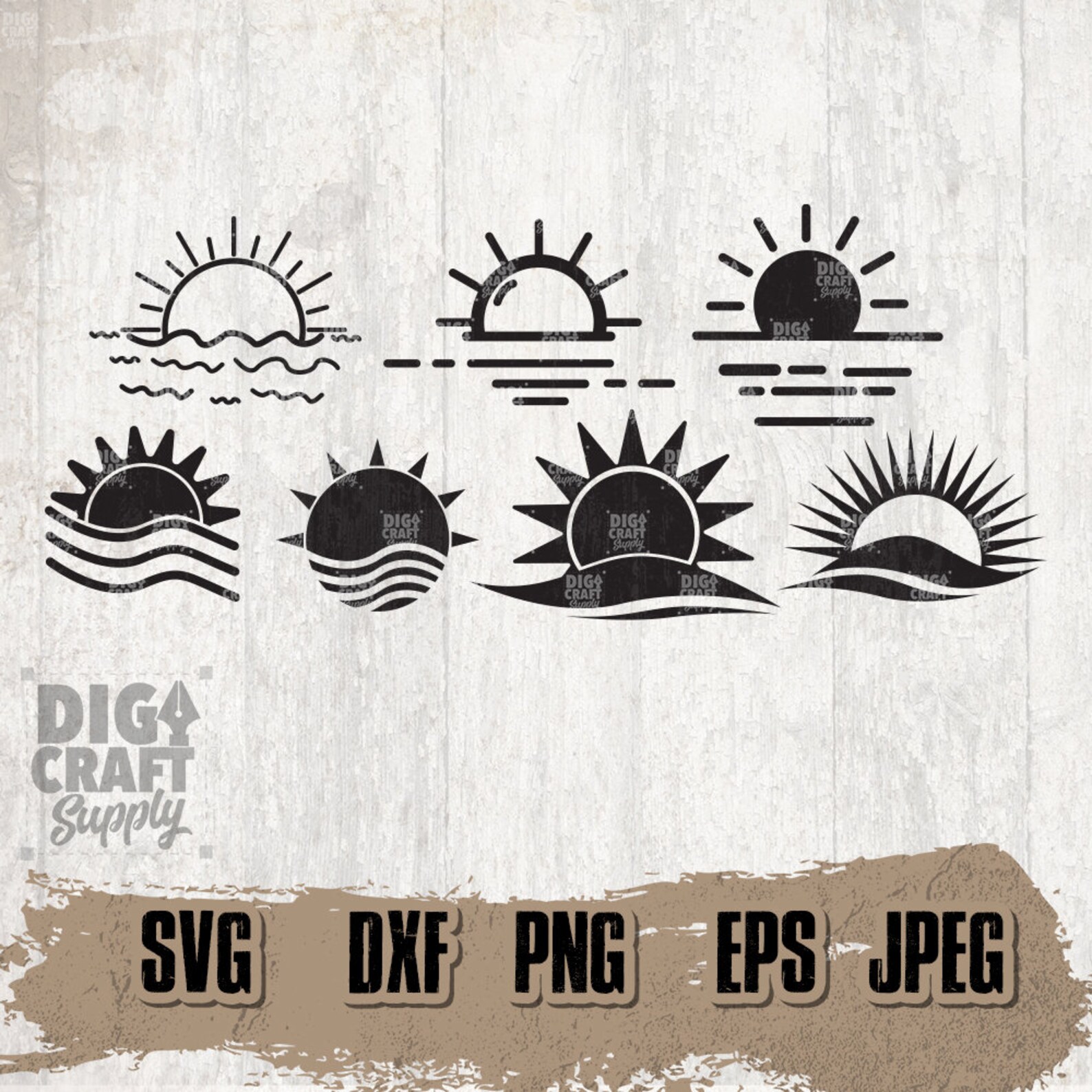 7 Sun Bundle Svg Bundle Svg Sun Bundle Sun Stencil Sun | Etsy