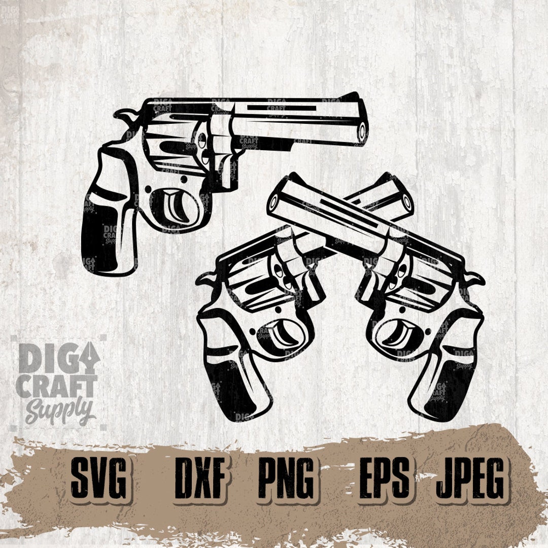 Revolver Gun Svg, Gun Svg, Gun Clipart, Gun Cutfile, Second Amendment ...
