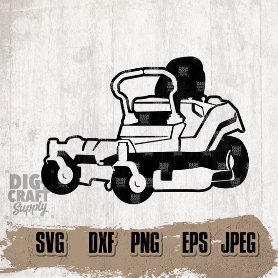 Zero Turn Mower Lawn Mower Outline Svg Digital Download Etsy