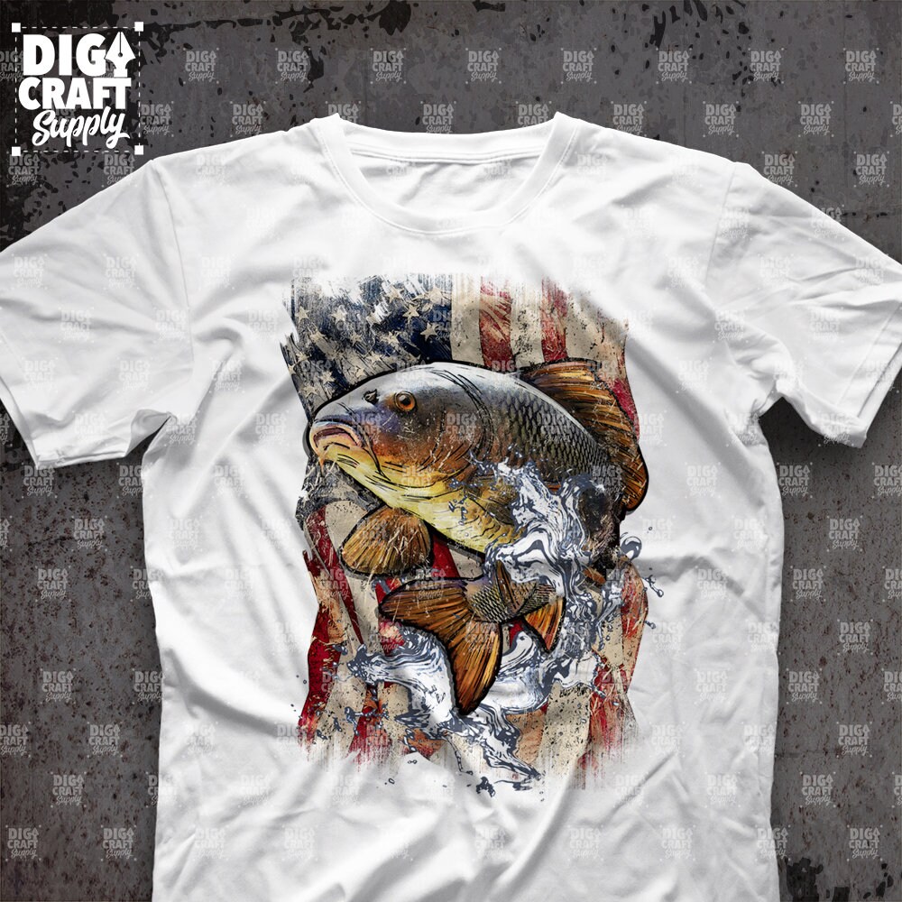 USA Flag Carp Fish PNG Files for Sublimation, Carp Fish Png, Fishing ...