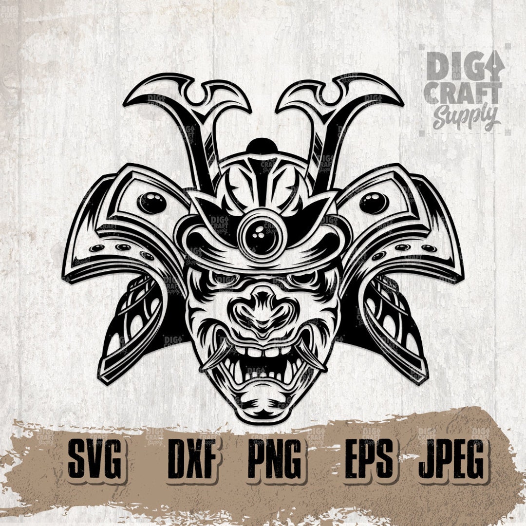 Samurai Mask Svg, Warrior Armor Clipart, Viking Cutfile, Japanese ...