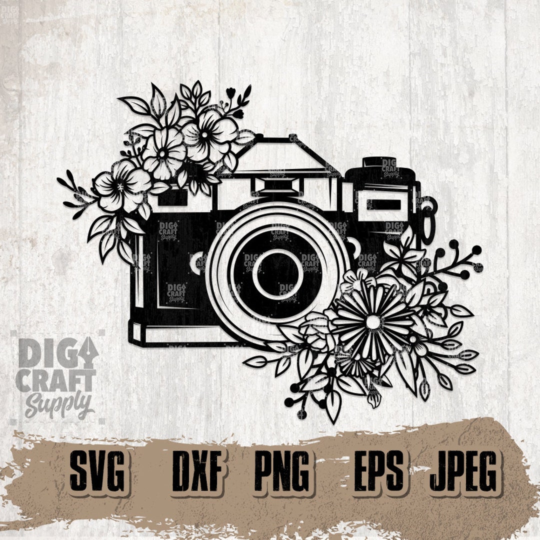 Floral Camera Svg, Floral Camera Png, Camera Clipart, Camera Cutting ...