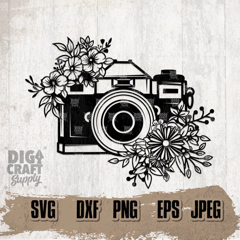 Floral Camera Svg Floral Camera Png Camera Clipart Camera - Etsy