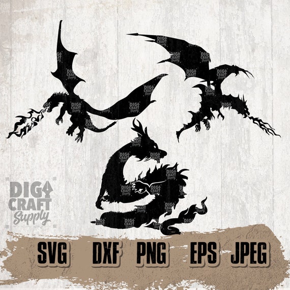3 Dragon Stencil Dragon Svg 2 Dragon Bundle Svg Bundle Svg | Etsy