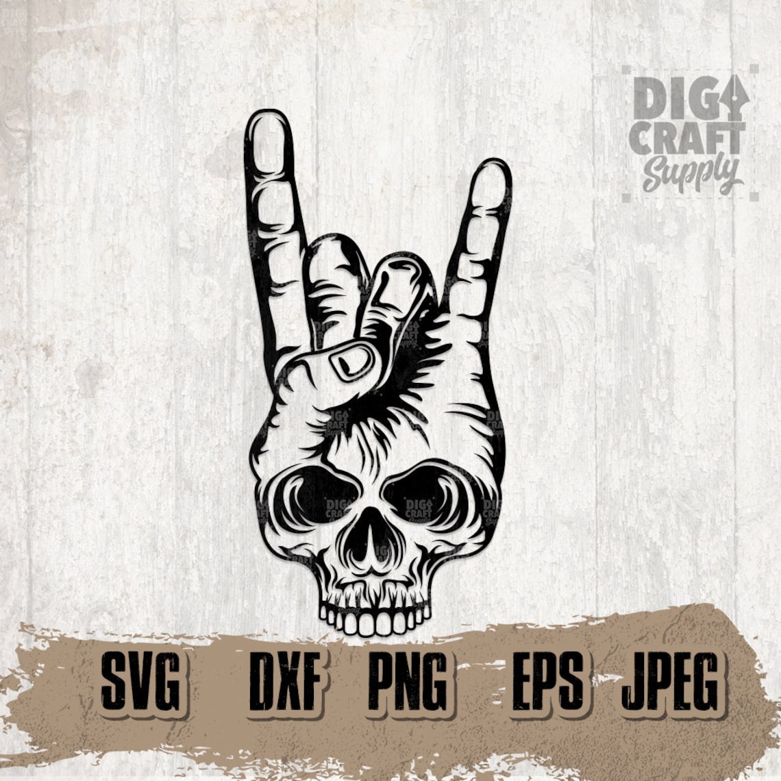 Rock Sign Skull Svg Rock Hand Svg Hand Sign Svg Rock Hand | Etsy