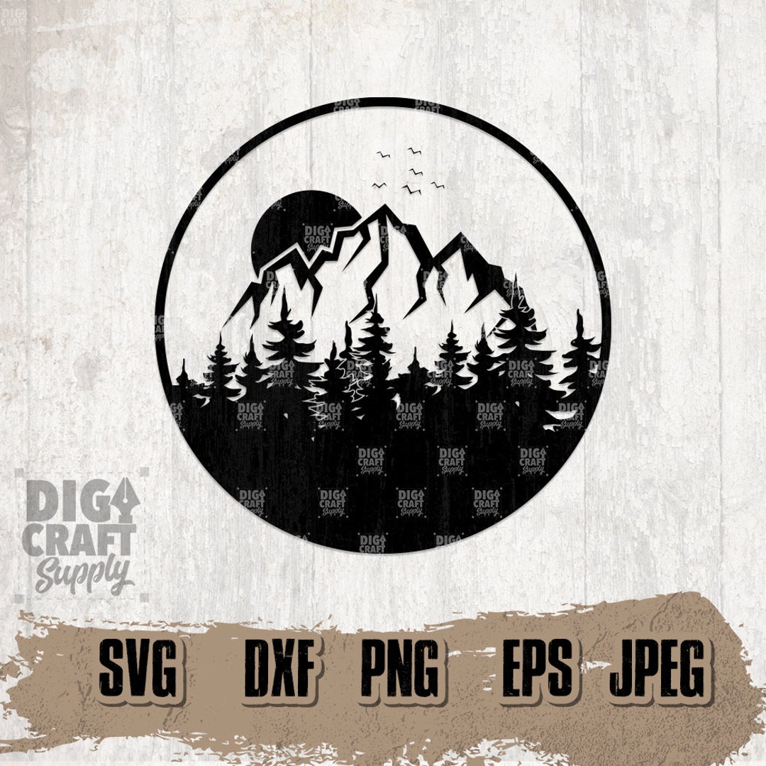 Mountain Scene Svg, Mountain Scene Png, Outdoor Scene Svg, Outdoor ...