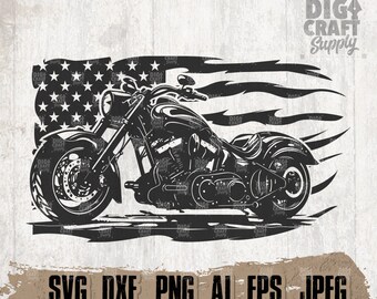 US Eagle Biker Svg Big Bike Rally Clipart Motorbike Cutfile Motorcycle ...