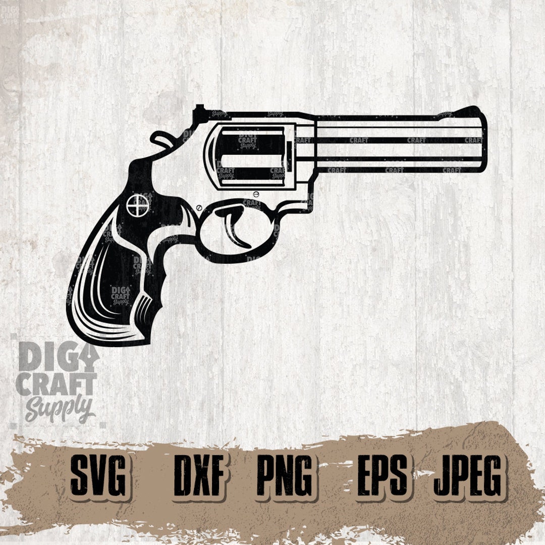 Revolver Hand Gun Svg, Gun Svg, Gun Clipart, Gun Cutfile, Hand Gun ...