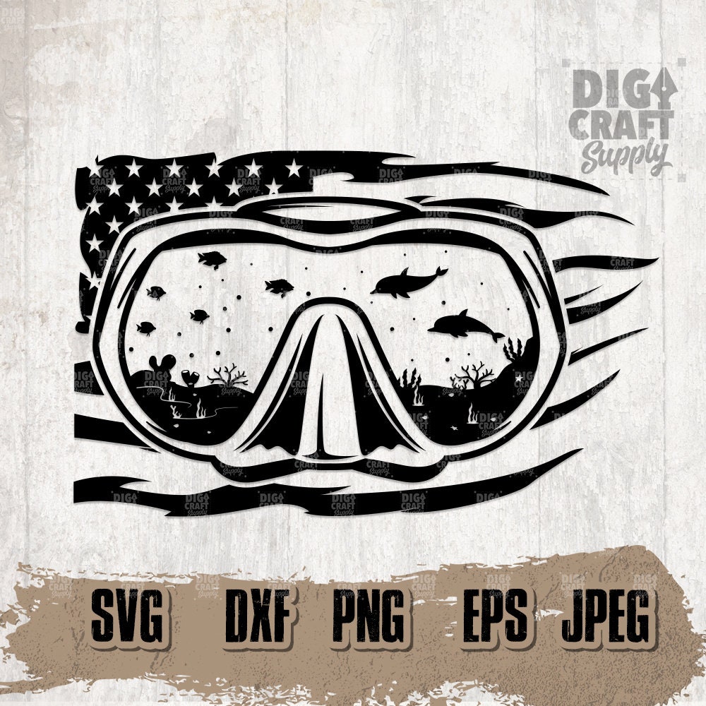 US Scuba Mask Scene Svg Scuba Diving Svg Diving Goggles Svg - Etsy