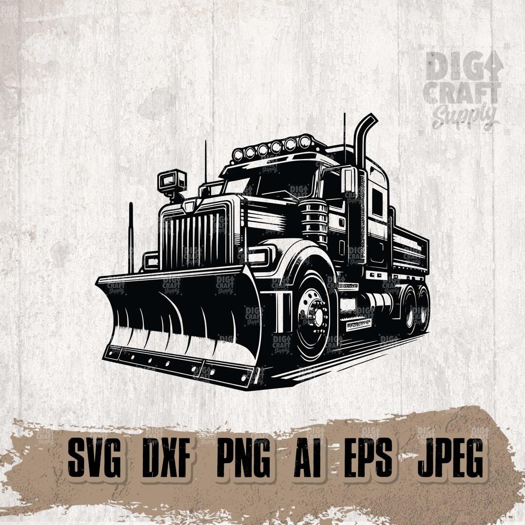 Snow Plow Svg | Snow Truck Clipart | Skilled Driver Stencil | Trucker ...