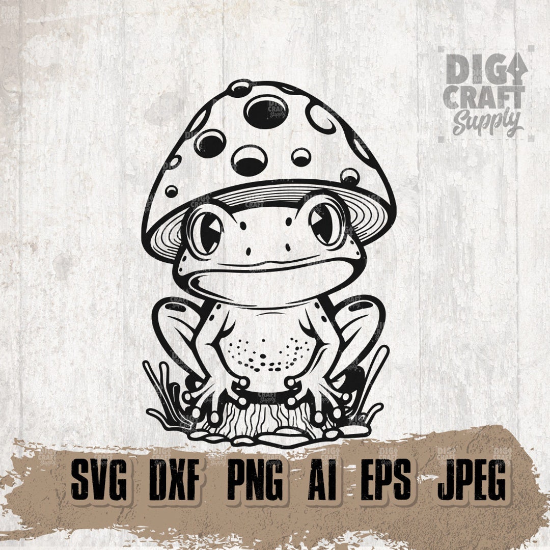 Frog Mushroom Head Svg, Swamp Animal Clipart, Prince Shirt Png, Peeking ...