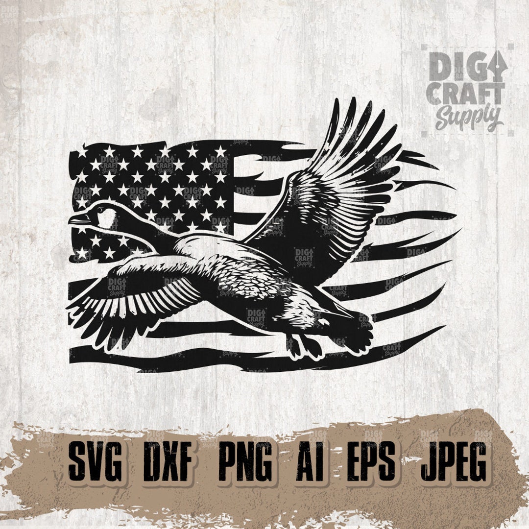 US Flying Goose Svg, Hunting Bird Clipart, Swamp Animal Cutfile ...