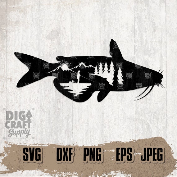 Cat Fishing Outdoor svg Cat Fish svg Cat Fish png Fishing | Etsy