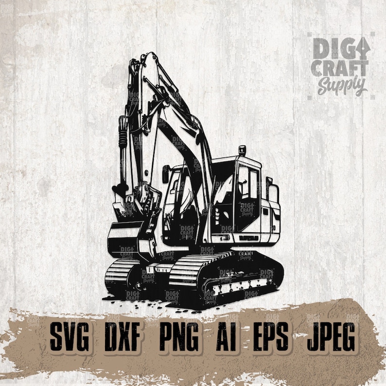 Excavator Svg Heavy Equipment Stencil Contractor Dad - Etsy