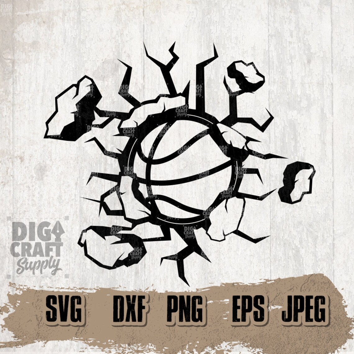 Smashing Wall Svg, Basketball Svg, Basketball Png, Basketball Cutfile ...