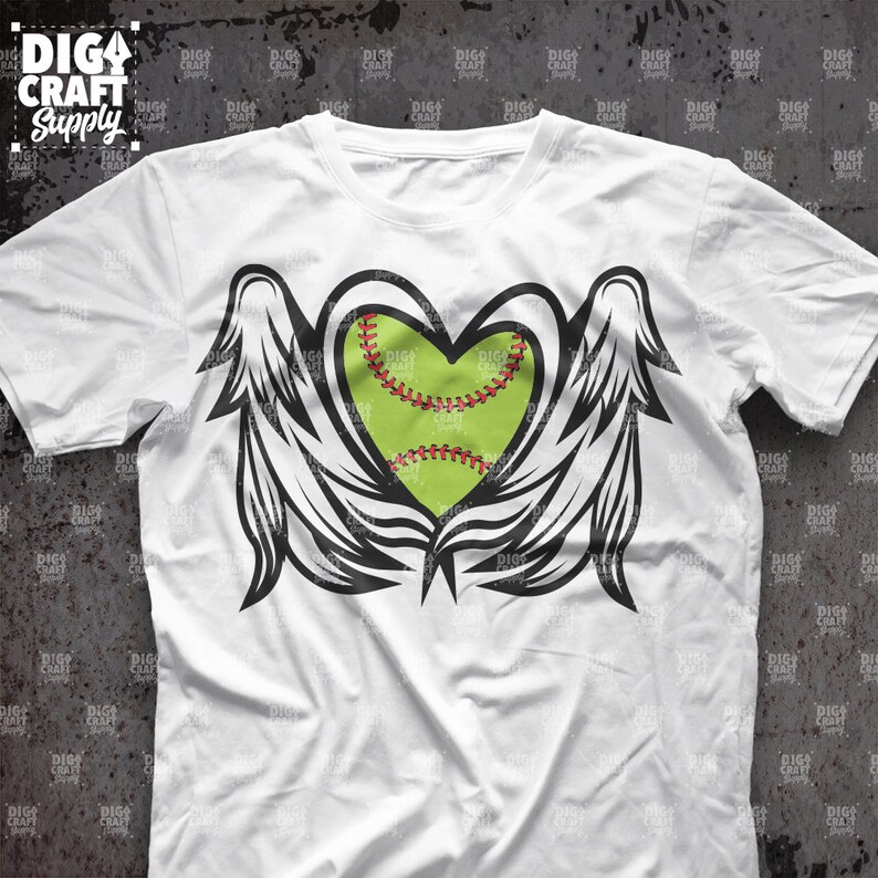 Softball Wings Svg, Softball Clipart, Softball Shirt Svg, Softball Mom ...