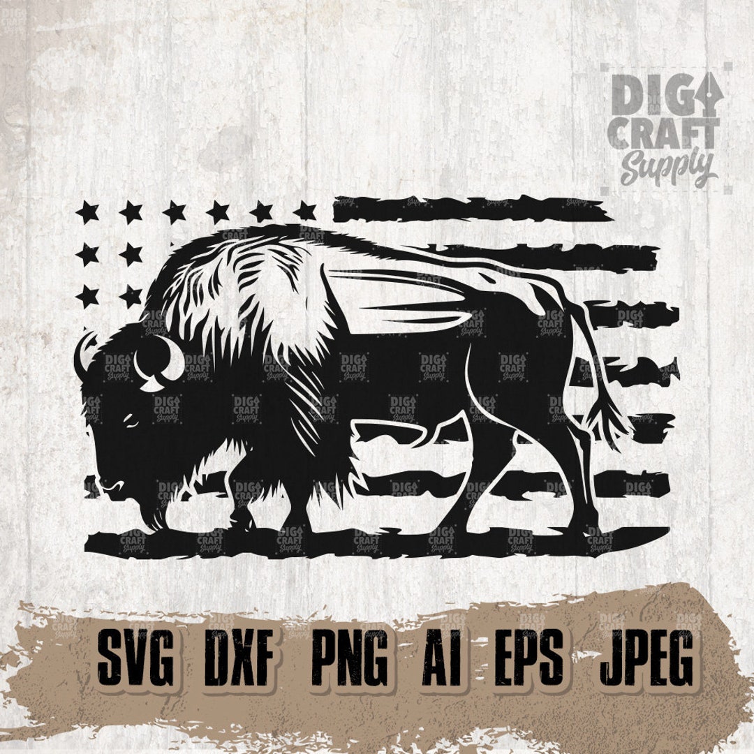 US Bison Svg, Wild Animal Clipart, Bull Stencil, Western Shirt Png ...
