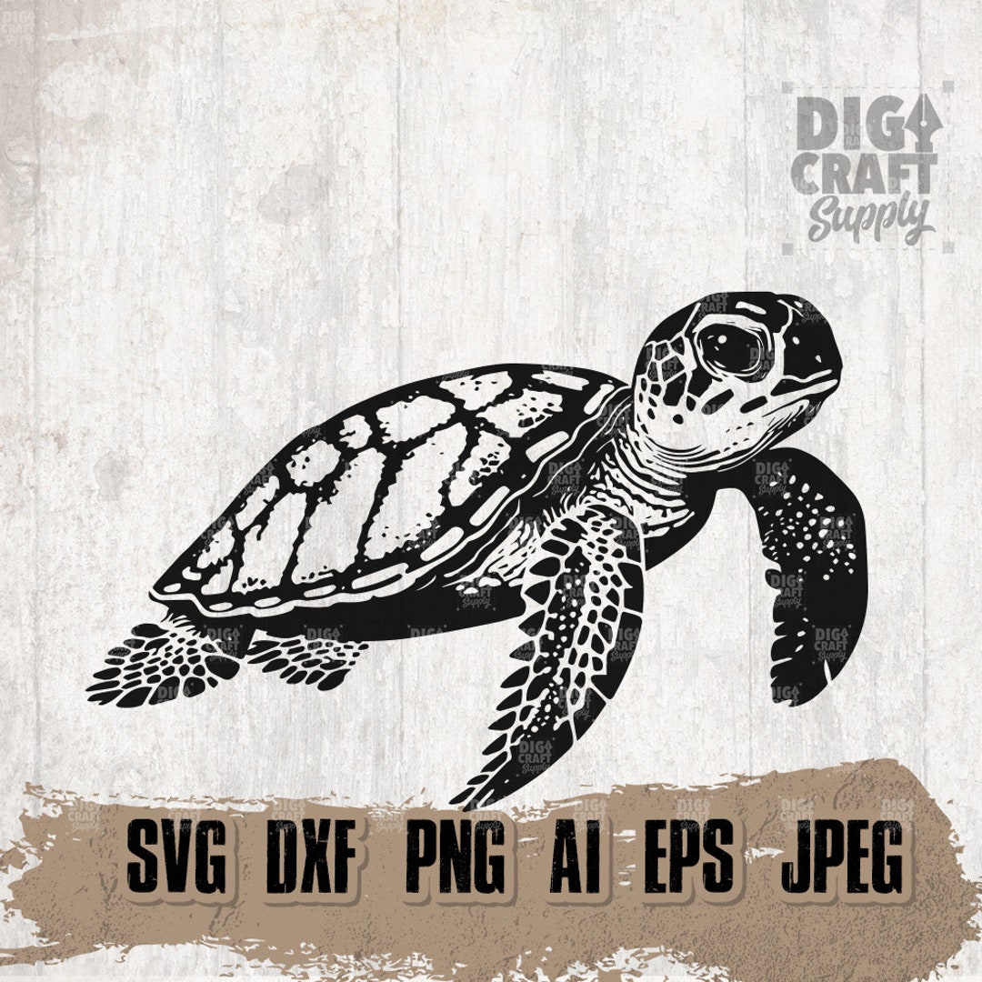 Sea Turtle Svg, Cute Animal Clipart, Tropical Vibes Stencil, Beach ...