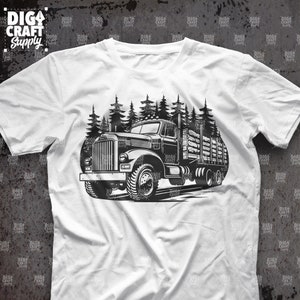 Logging Truck Svg, Woodman Dad Clipart, Logger Dad Shirt Png, Trucker ...