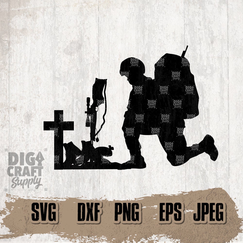 Soldado arrodillado svg soldado svg veterano svg veteran | Etsy