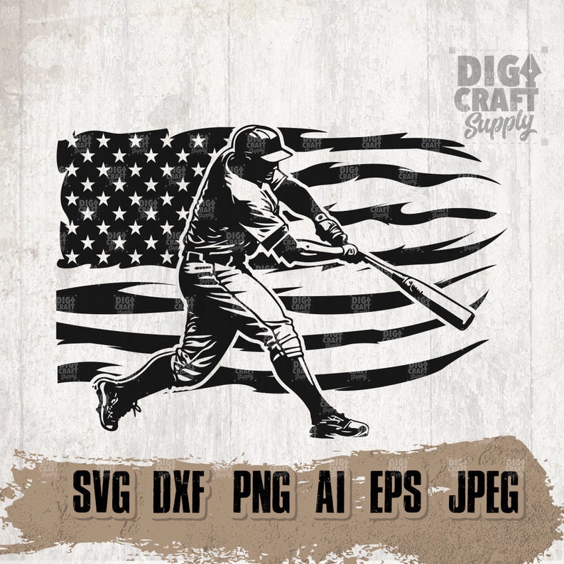 US Baseball Player Svg Sports Dad Gift Idea Batter Son Dxf - Etsy