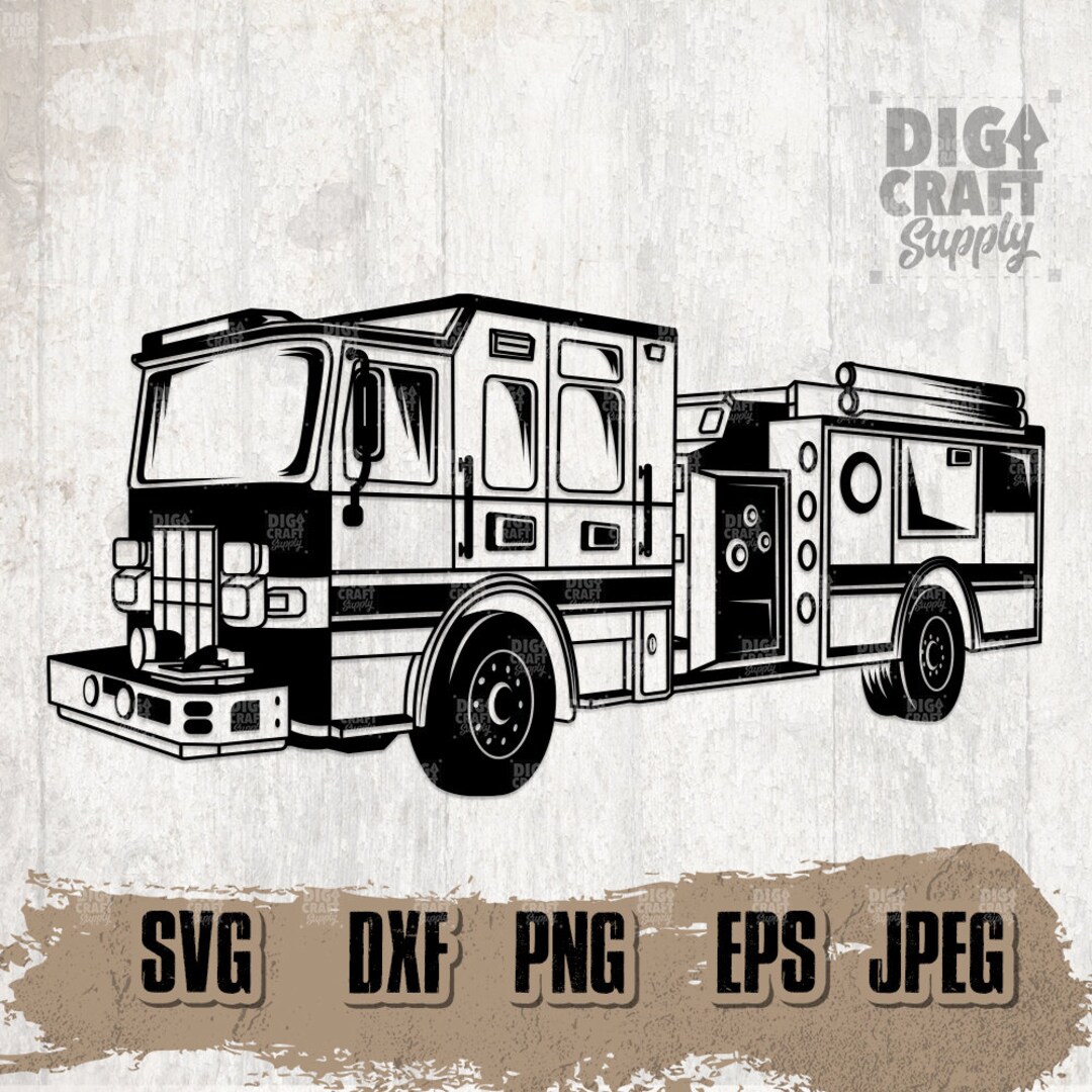 Fire Truck Svg, Fire Truck Clipart, Fireman Truck Svg, Fire Truck ...