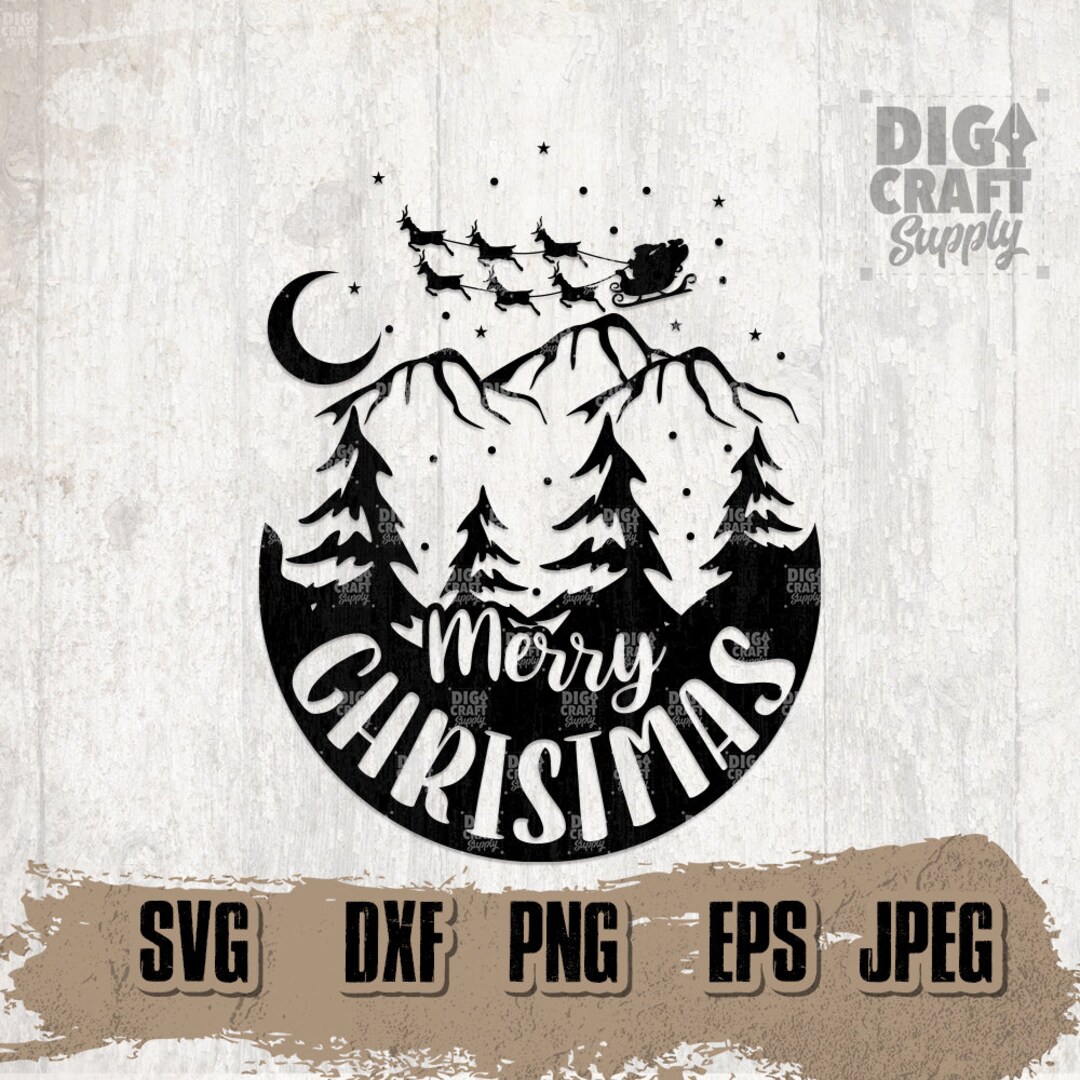 Christmas Scene Svg, Christmas Clipart, Merry Christmas Svg, Christmas ...