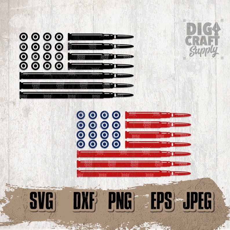 USA Flag Ammo Svg US Flag Svg Guns and Ammo Svg Bullets - Etsy