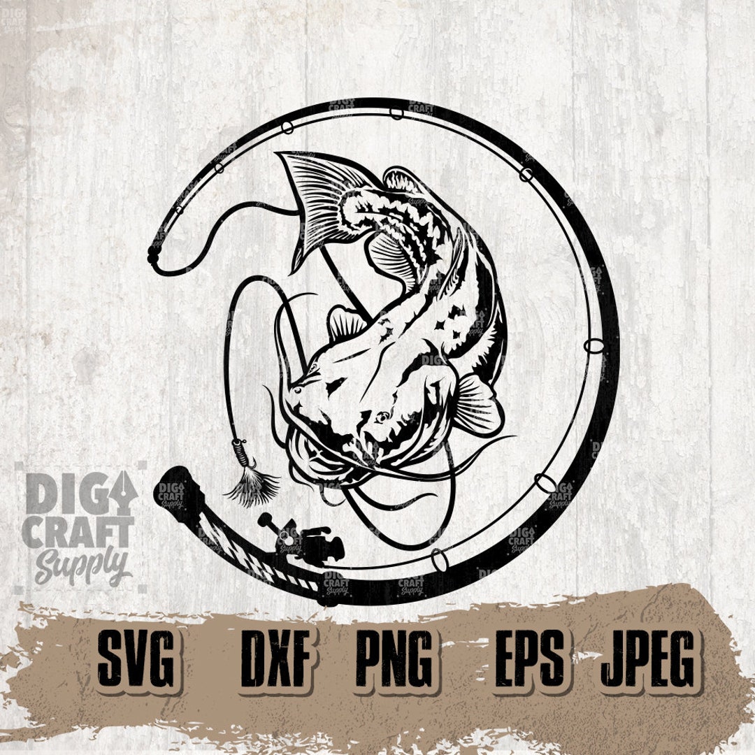 Catfish 5 Digital File, Catfish Svg, Catfish Cut Files, Catfish Clipart ...